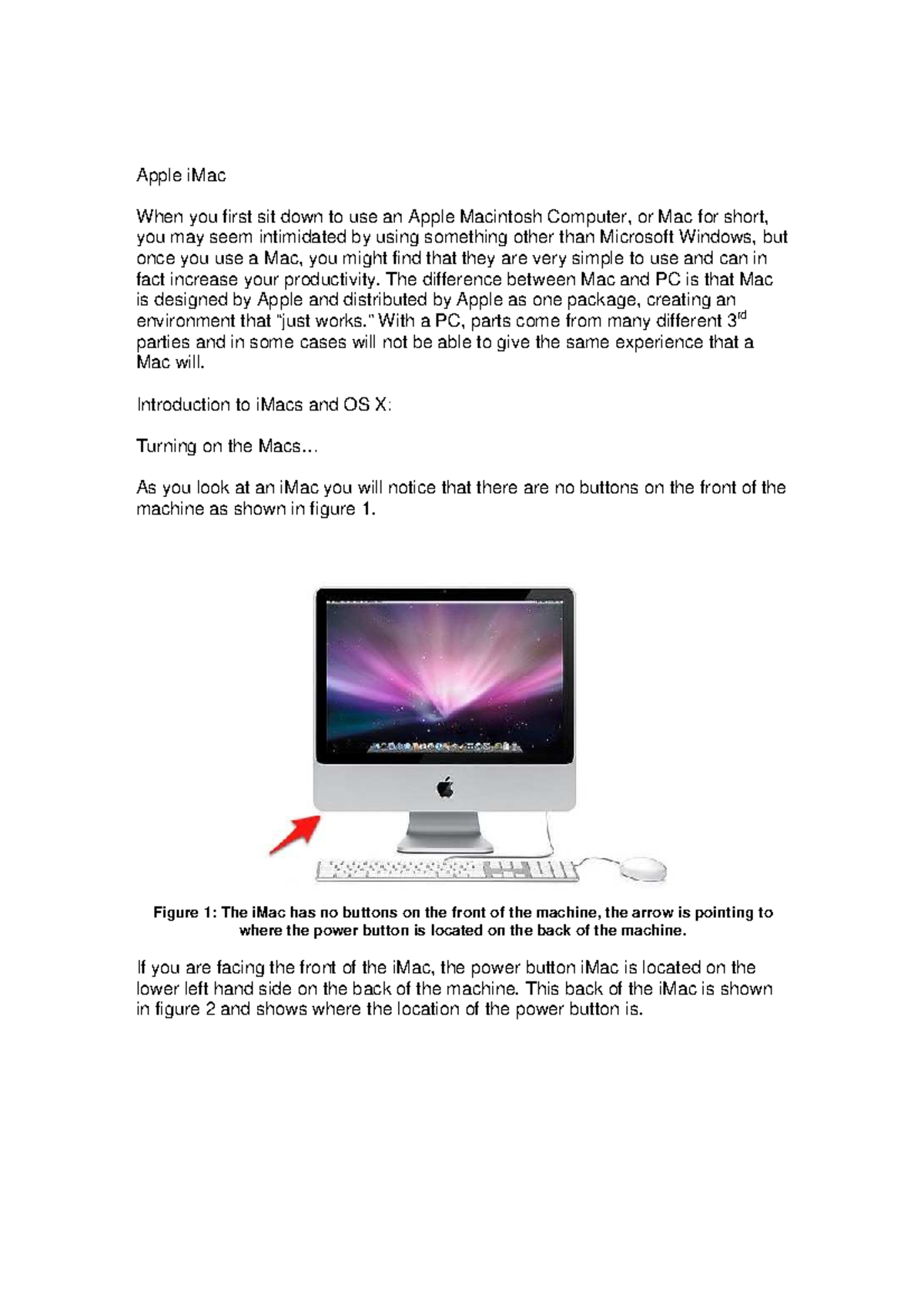 Imac operating system - Apple iMac When you first sit down to use an ...