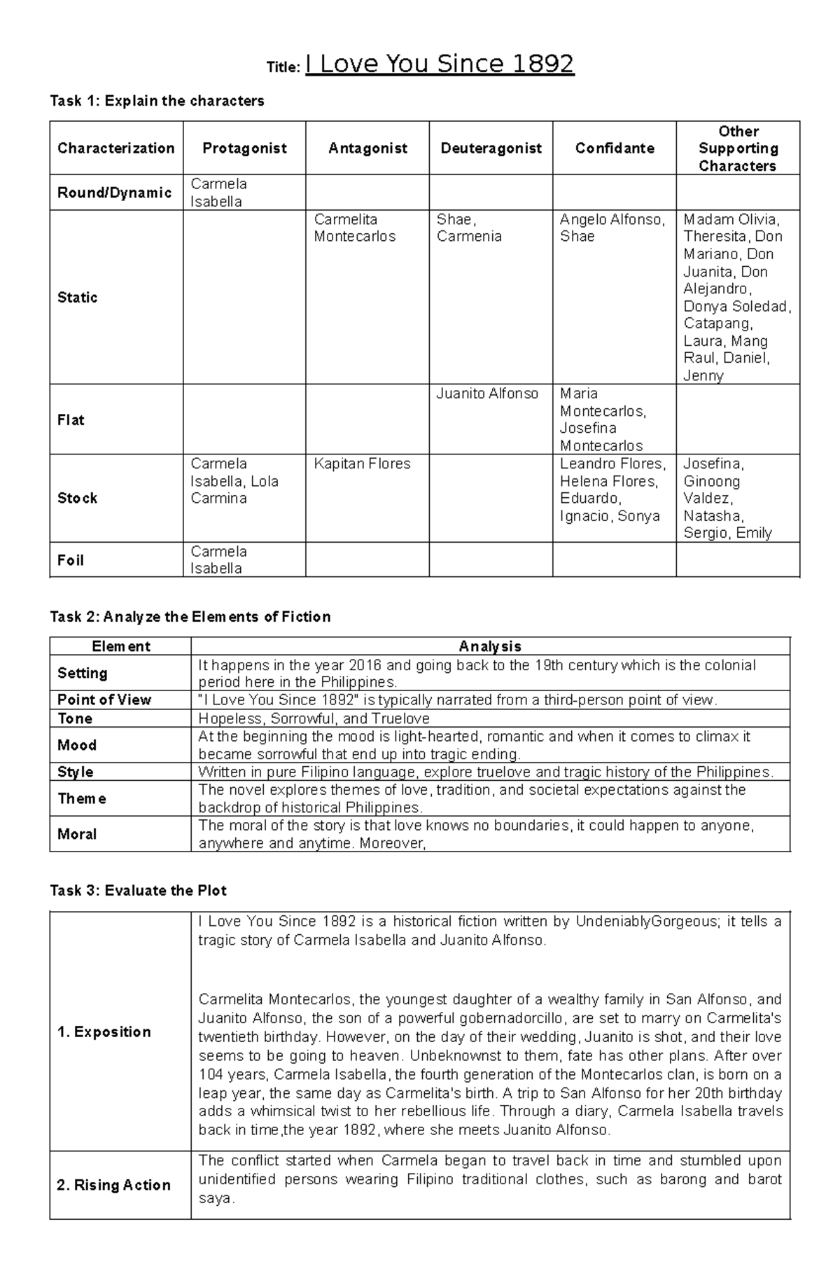 Activity-Template - Title: I Love You Since 1892 Task 1: Explain the ...
