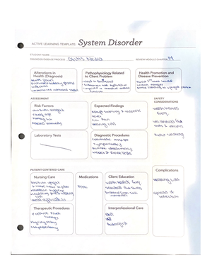 System disorder Meningitis - ACTIVE LEARNING TEMPLATES System Disorder ...
