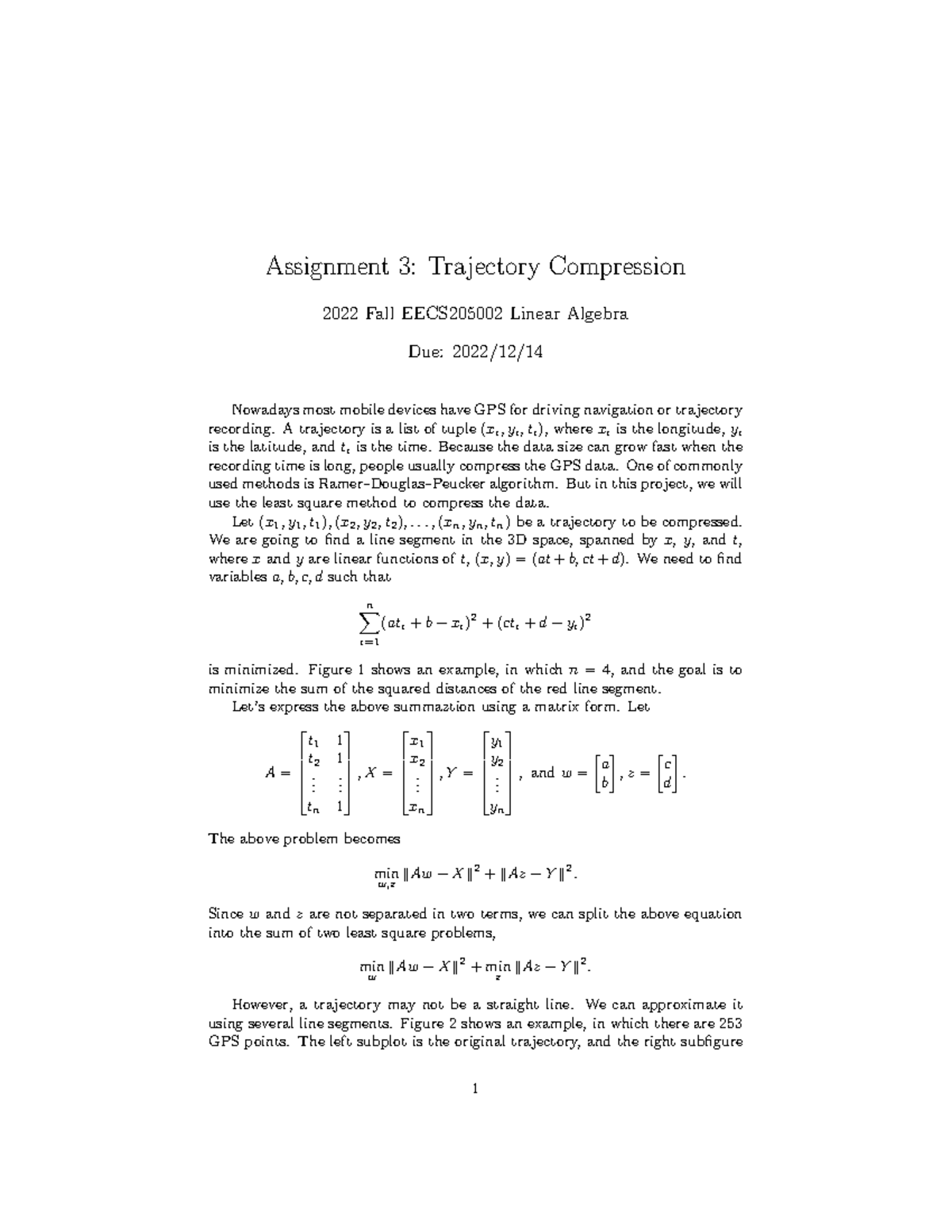 A3 - Assignment 3 - Assignment 3: Trajectory Compression 2022 Fall ...