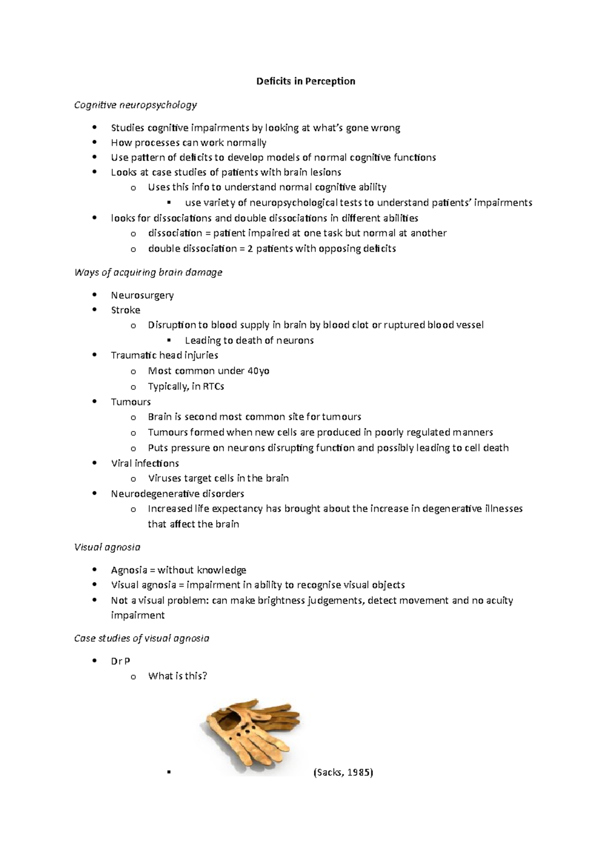 9. Deficits in perception - Deficits in Perception Cognitive ...