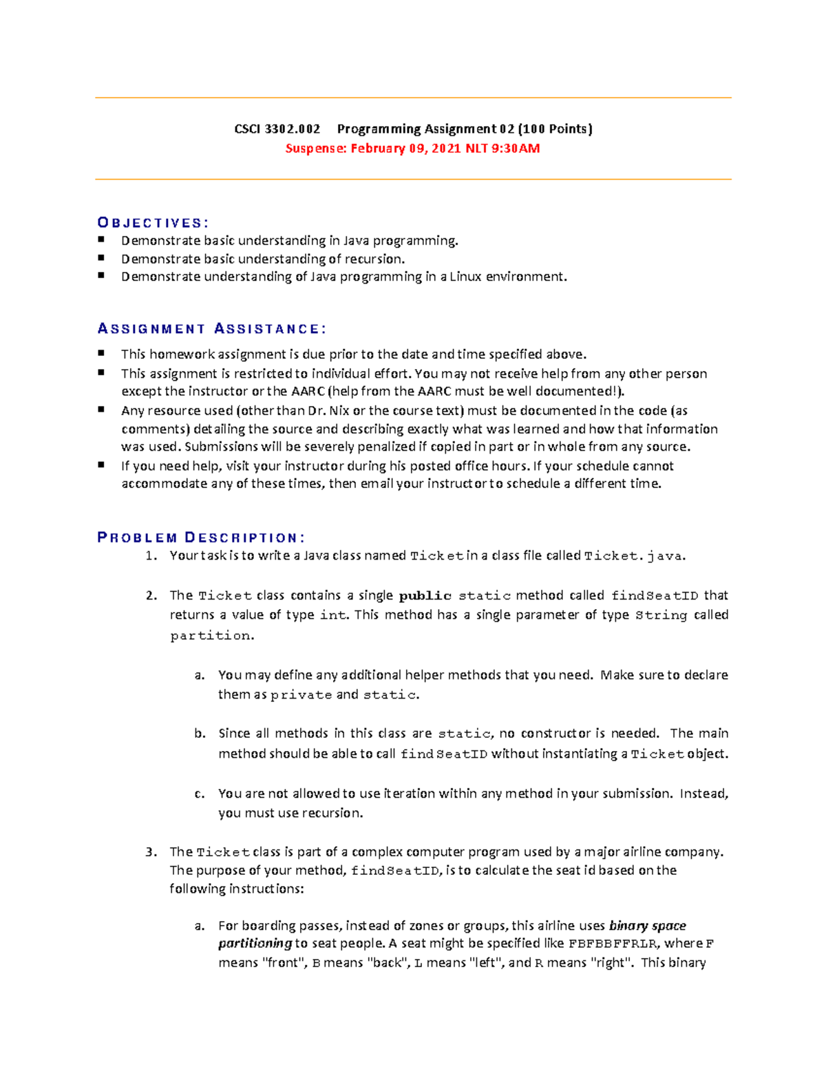 CSCI 3302-002 Program 02 - CSCI 33 02 .002 Programming Assignment 02 ...