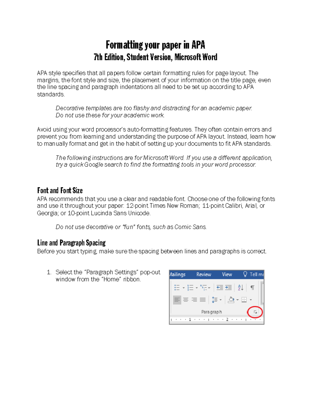 Formatting your Paper in APA 7 - The margins, the font style and size ...