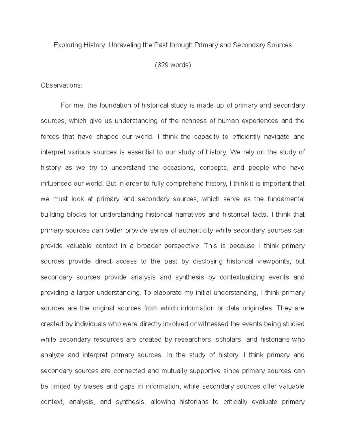 MRR1 Attachment 1 - Exploring History: Unraveling the Past through ...