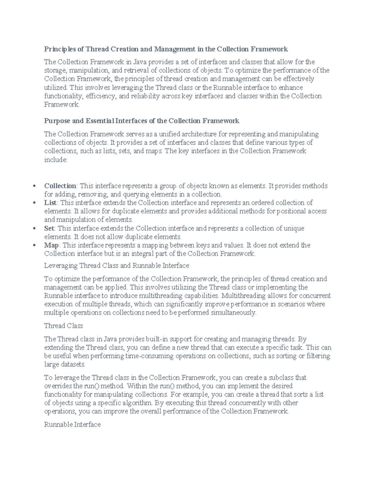 CS 1102-01 UNIT 8 Discussion Forum - Principles of Thread Creation and Management in the ...