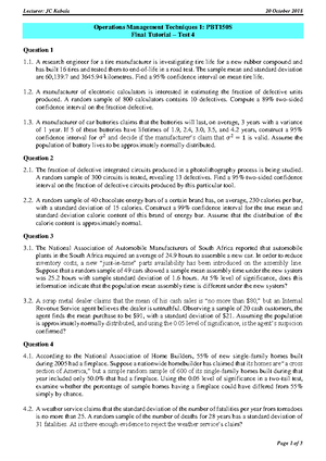 PBT150S Exercises Chapter 4 - Name two commonly used discrete ...