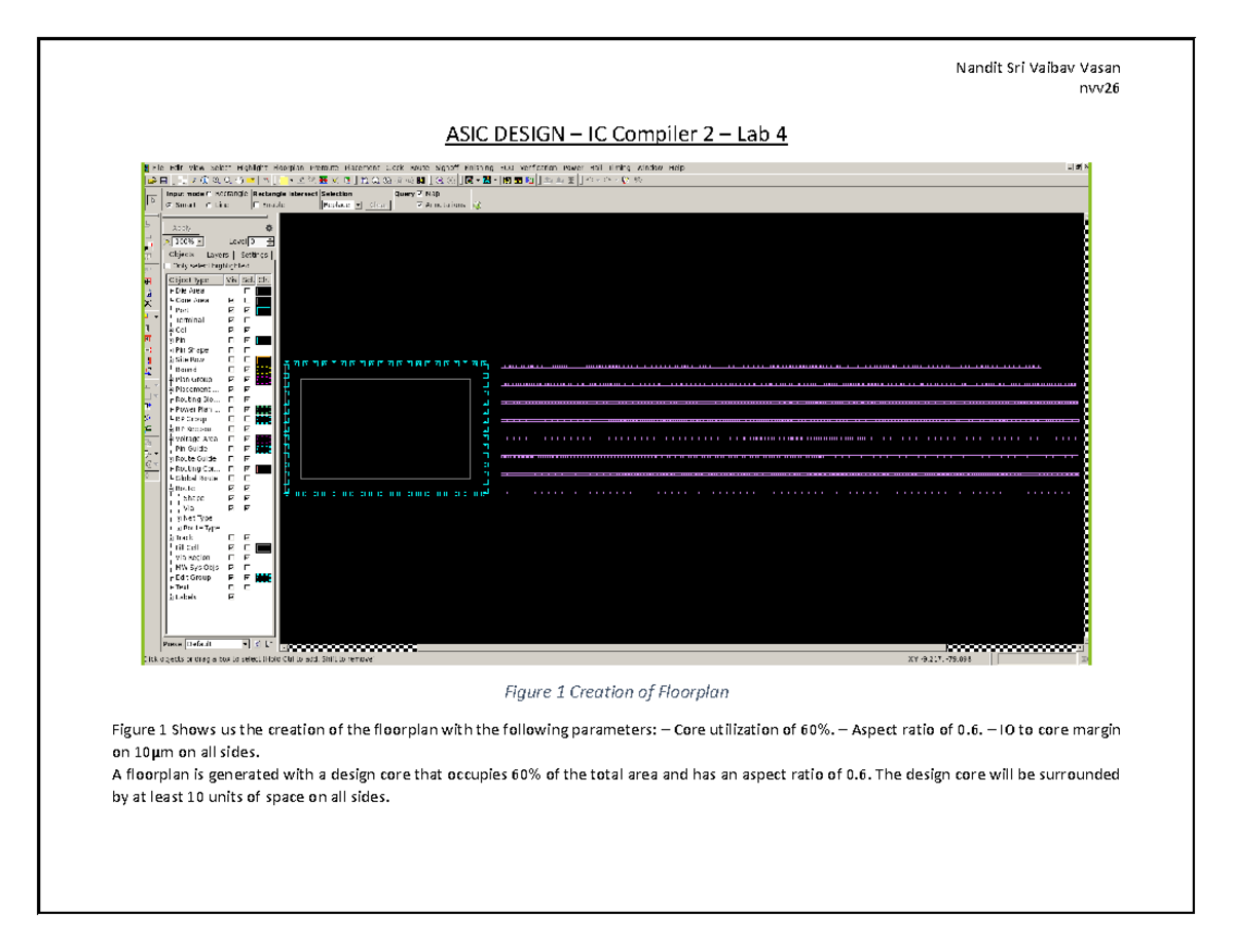 Asic Design Lab Report 4 Nvv2 6 Asic Design Ic Compiler 2 Lab 4 Figure 1 Creation Of 
