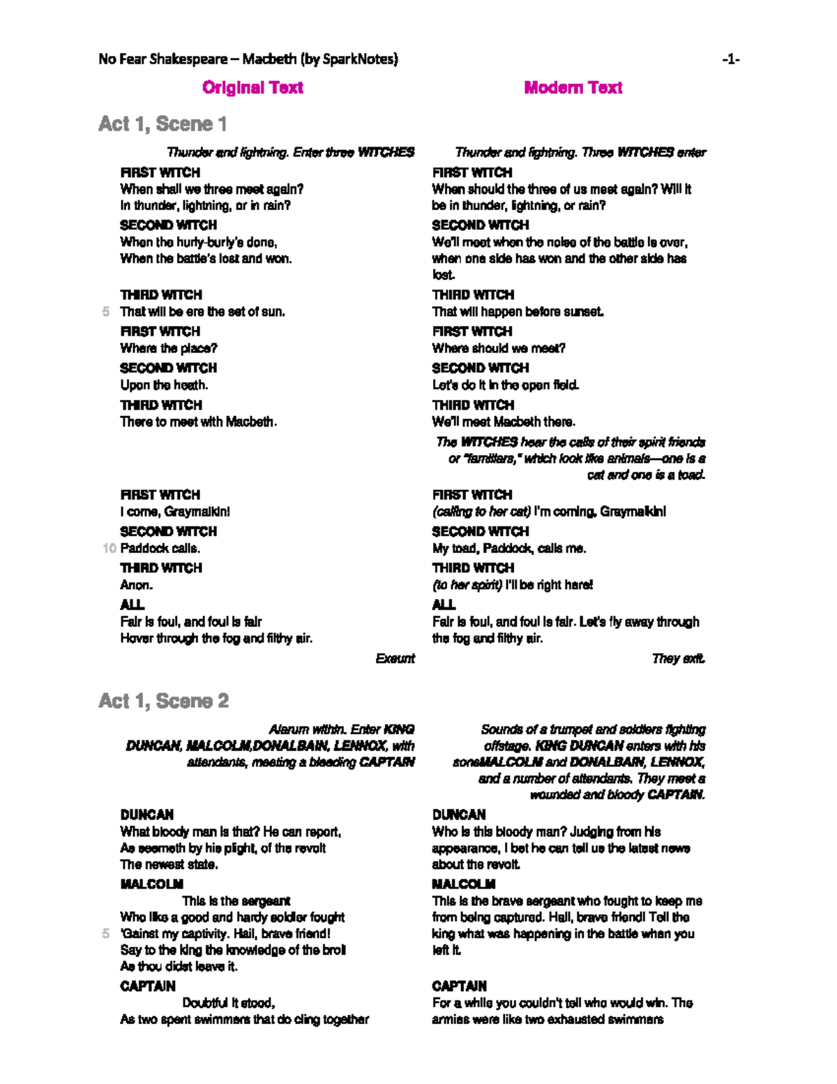 Macbeth. Full-text with Modern Translation - 4-Ethylpropiophenone - Studocu