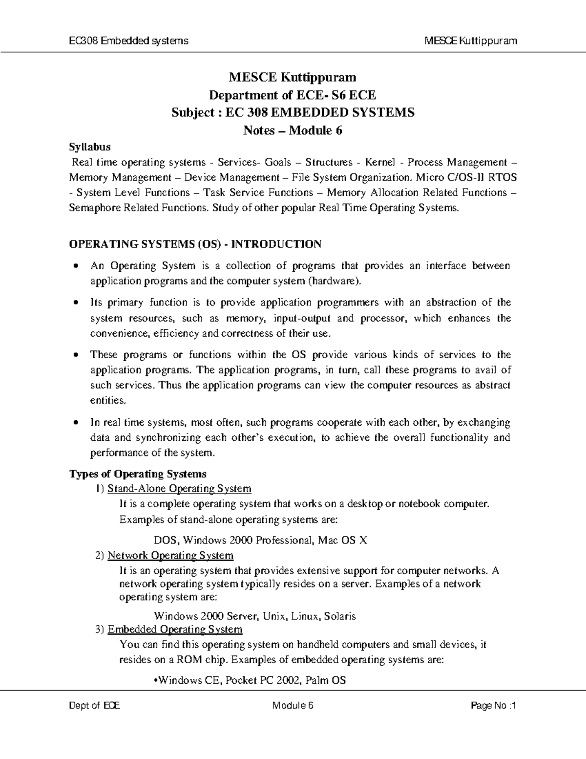 EC 308 Embedded Systems Notes Module 6 - KTU - Studocu