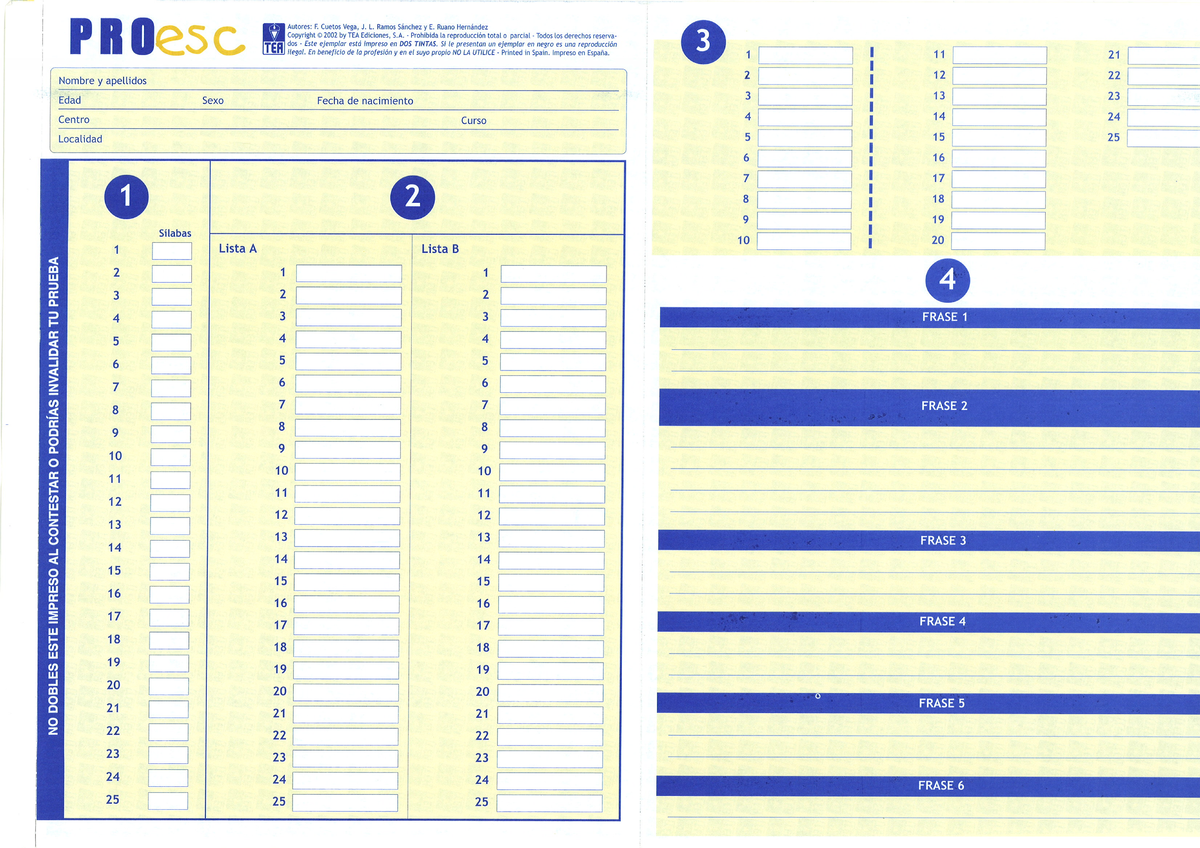 371498375 Proesc Hoja Anotacion - evaluacion psicometrica - Studocu