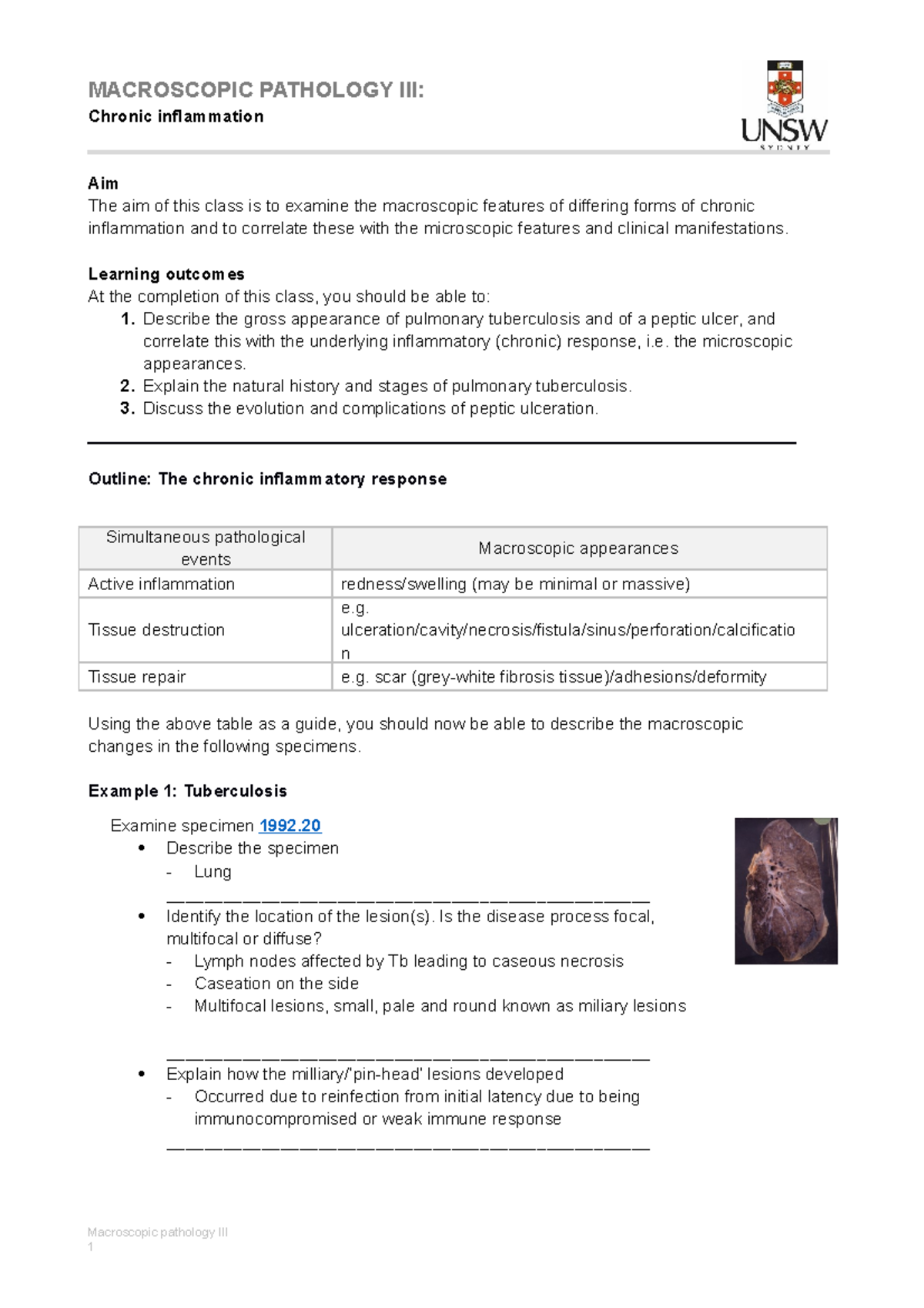 Macroscopic pathology 3 - MACROSCOPIC PATHOLOGY III: Chronic ...