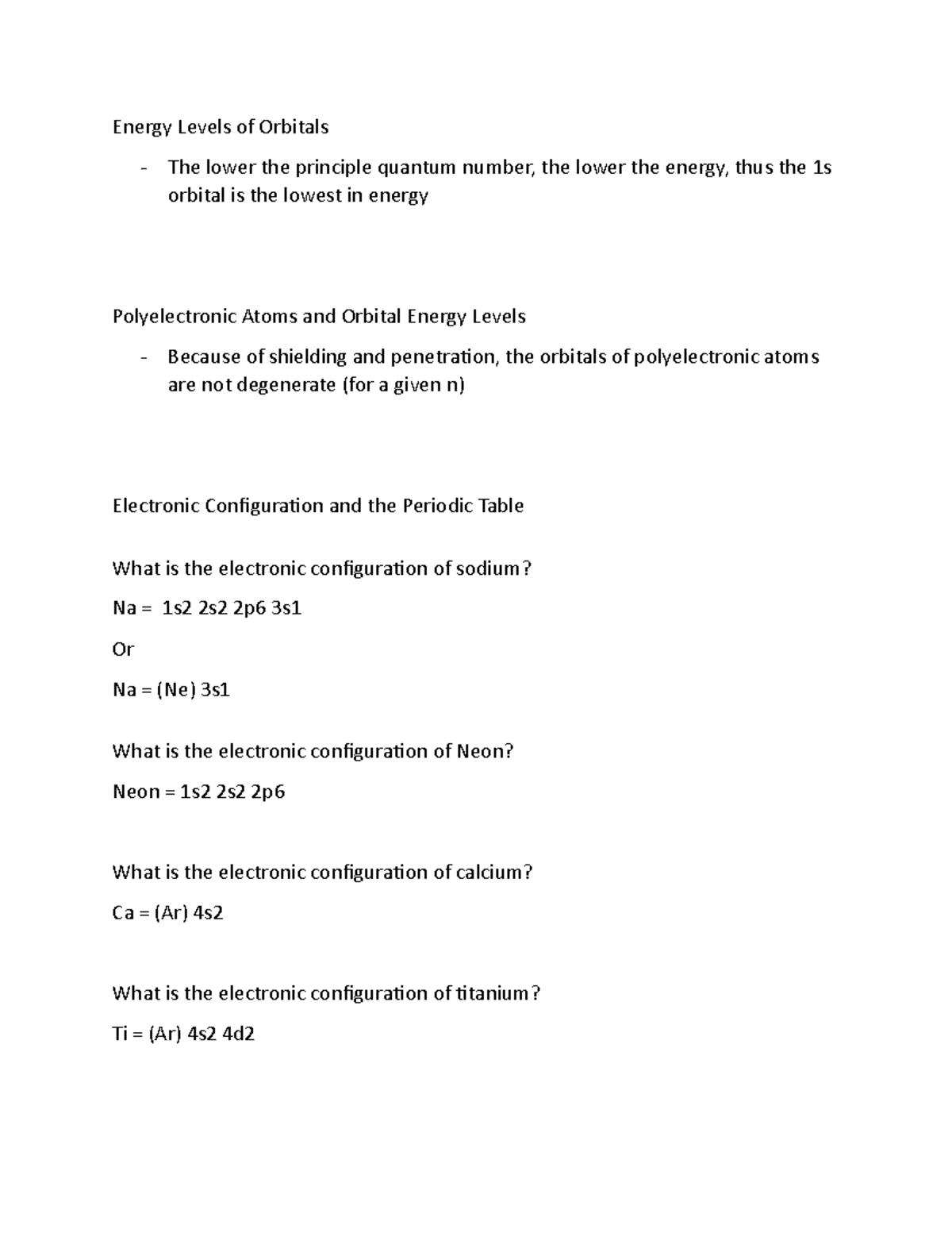 203 - Energy Levels of Orbitals - Energy Levels of Orbitals - The lower ...