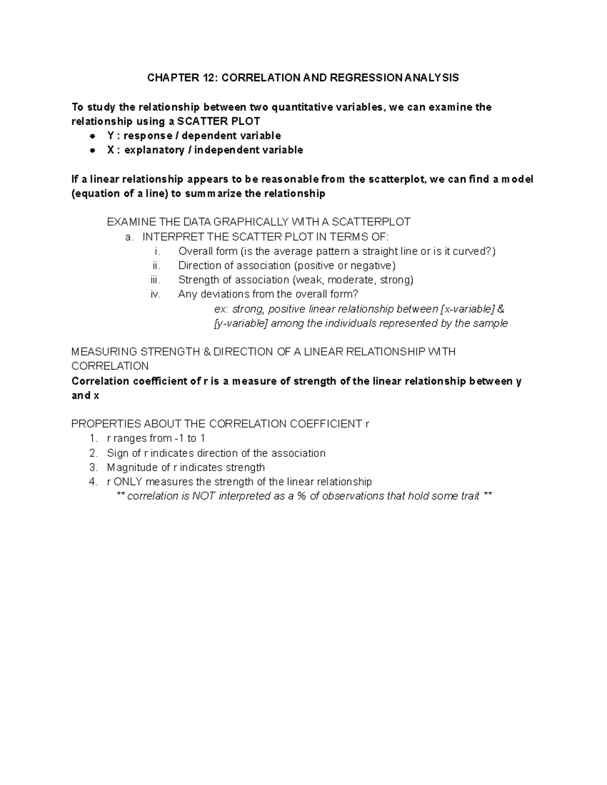 Chapter 12 regression relationship bewteen the quanititative-2 - CHAPTER 12: CORRELATION AND ...