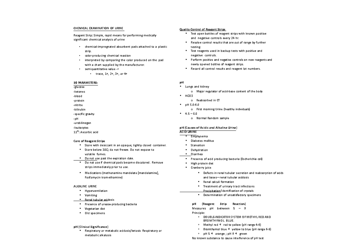 Aubf-chemical-examination-of-urine compress - CHEMICAL EXAMINATION OF ...