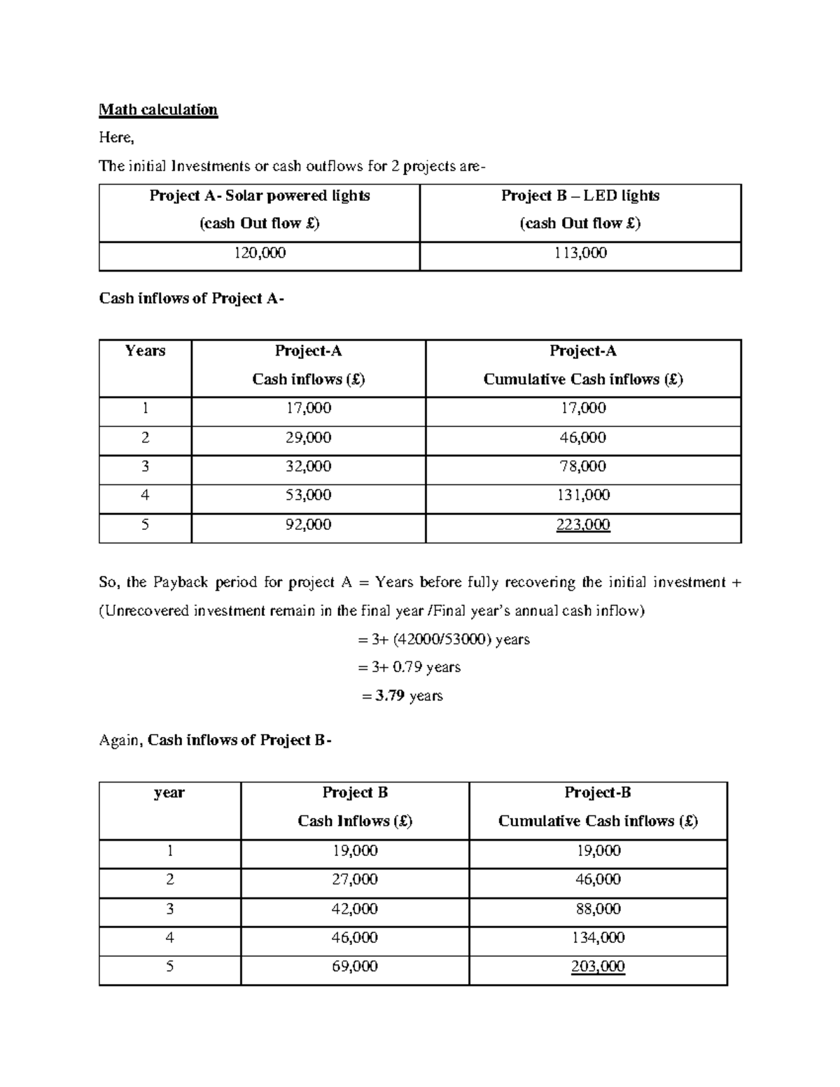 Math calculation pbp - Thanks - Math calculation Here, The initial ...