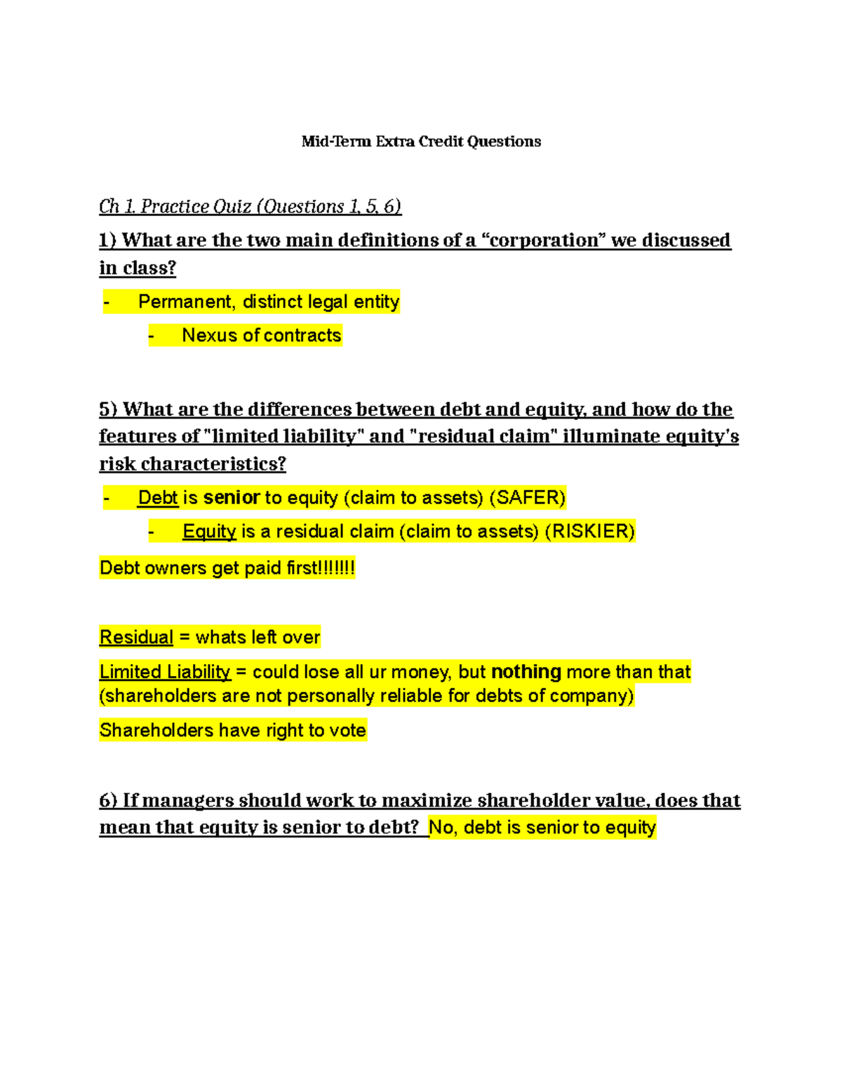 Practice Quizzes - Mid-Term Extra Credit Questions Ch 1. Practice Quiz ...