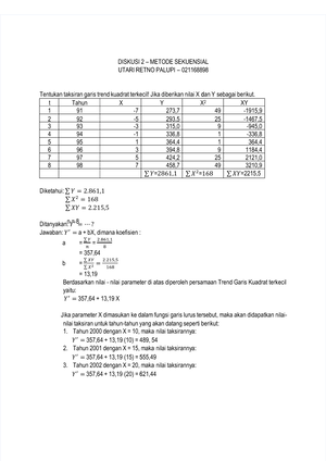 UAS Metode Sekuensial - a) Indeks musiman untuk bulan 01 : Tahun ...