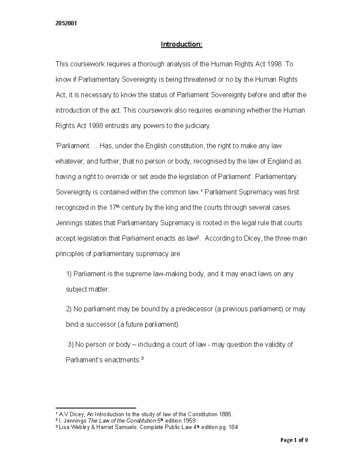 Public Law Coursework - Introduction: This coursework requires a ...