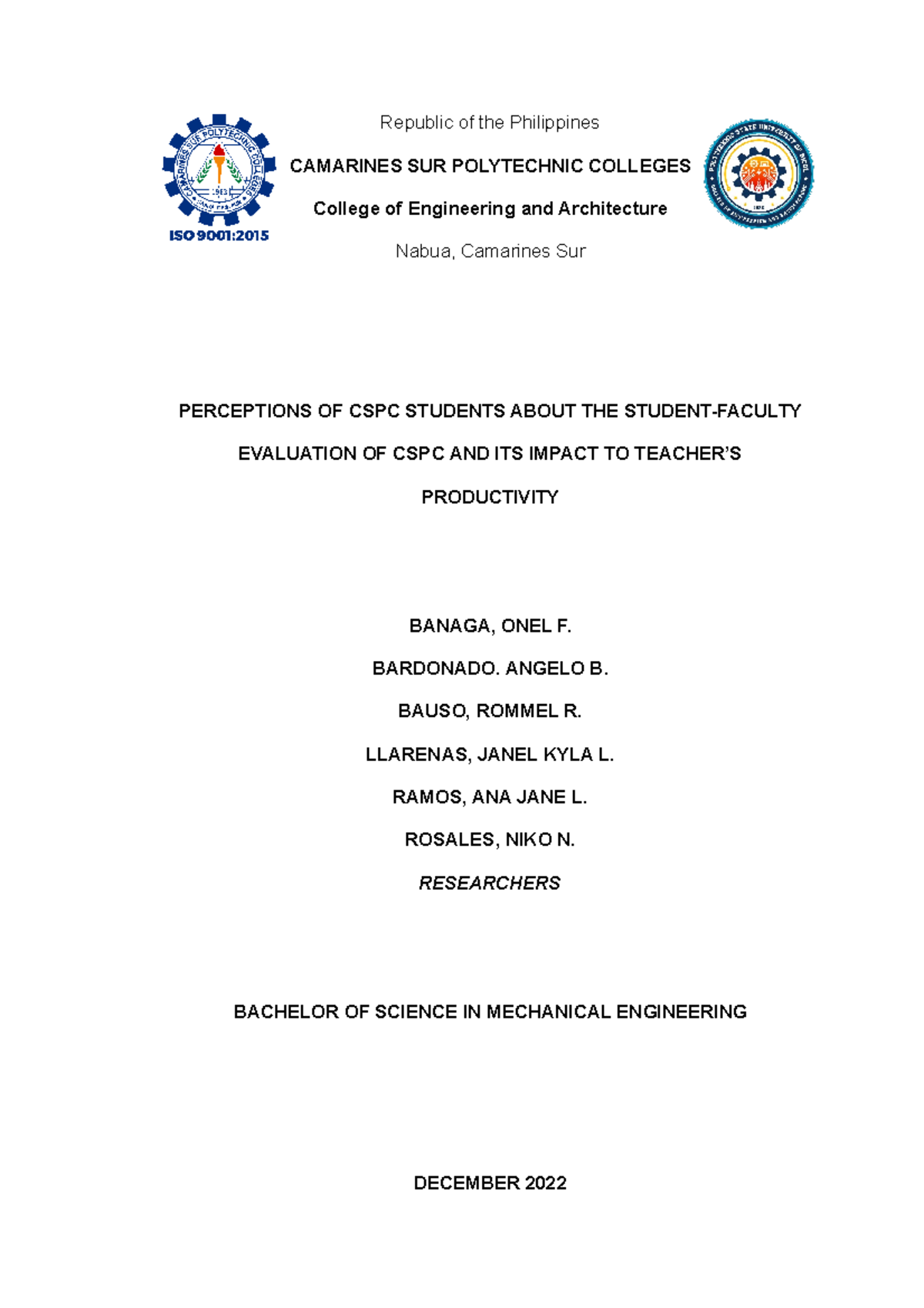 Final Research Output (Revision 2) - Republic of the Philippines ...