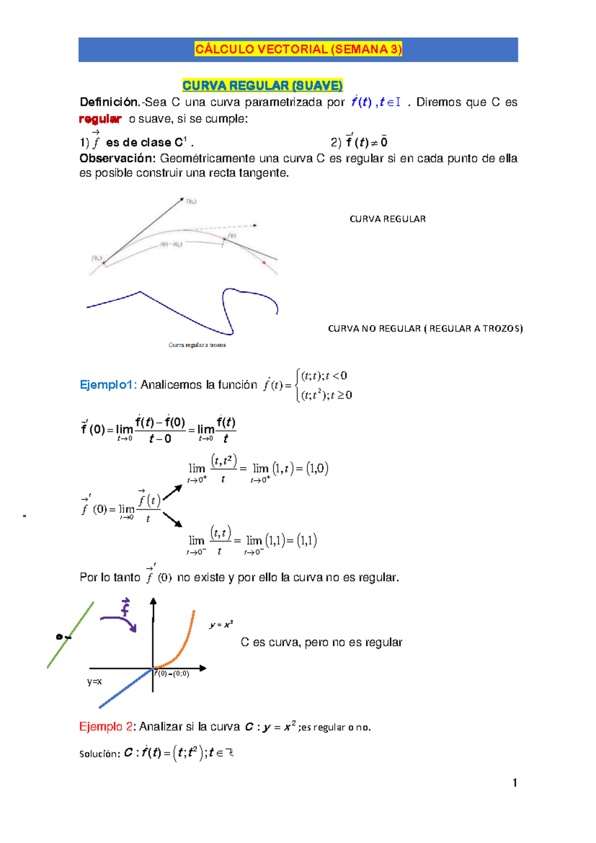 Semana 3.PDF. Calculo Vectorial( PROP. FUNC. Integrables. Reparamet.VECT Fundament. Curvatura Y ...