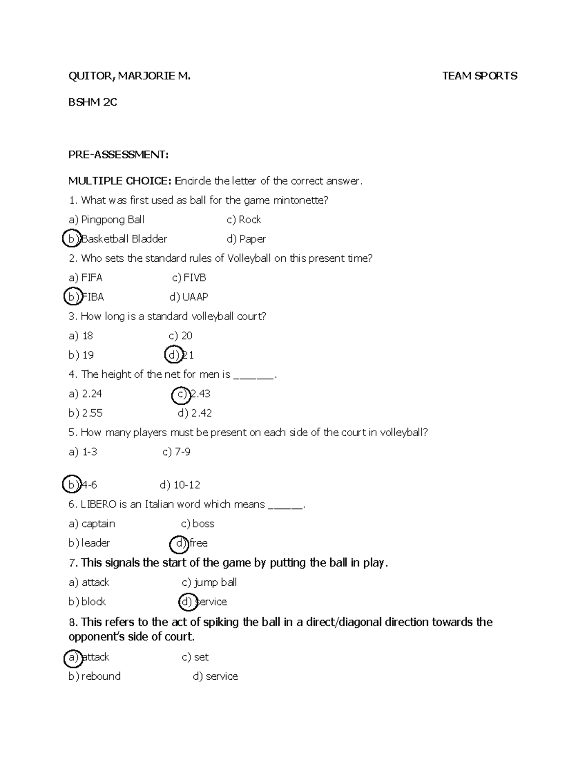 Activity 1 - farewell - QUITOR, MARJORIE M. TEAM SPORTS BSHM 2C PRE ...