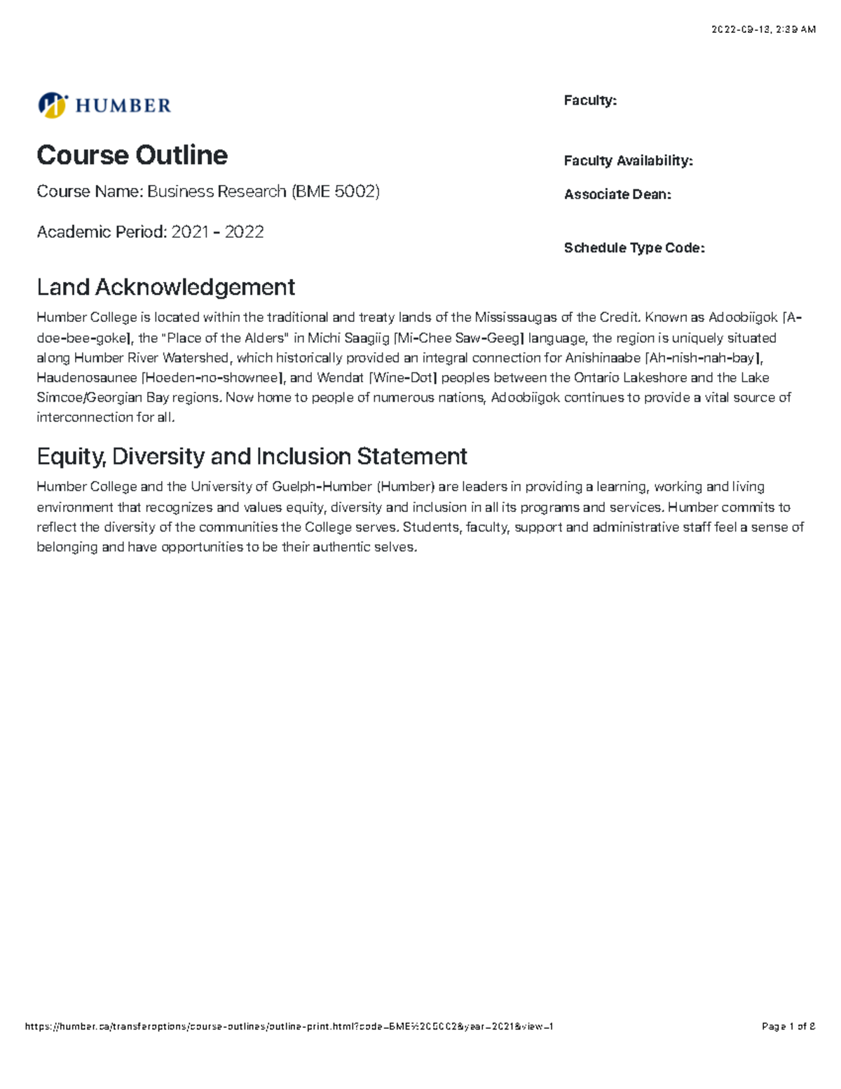 Entre business research course outline - Course Outline Course Name ...