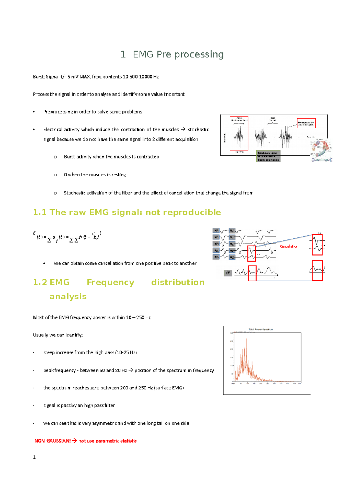 Lezione 6 technologies for motor - 1 EMG Pre processing Burst: Signal ...