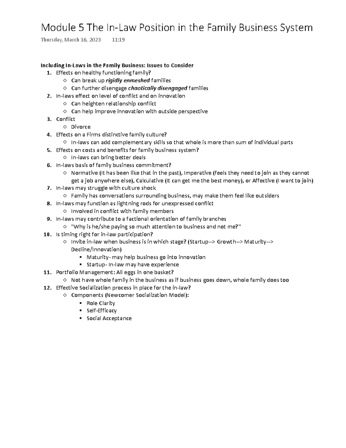 Module 5 The In-Law Position in the Family Business System - Including ...