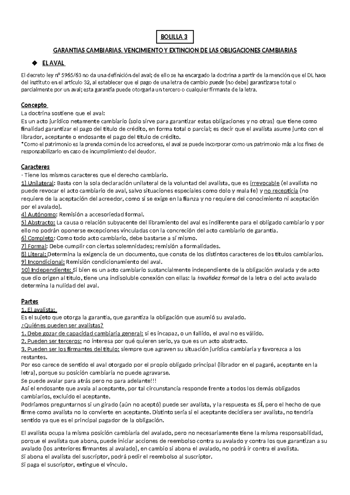 Bolilla 3 OK - Apuntes prof. Junyent Bas - BOLILLA 3 GARANTIAS ...