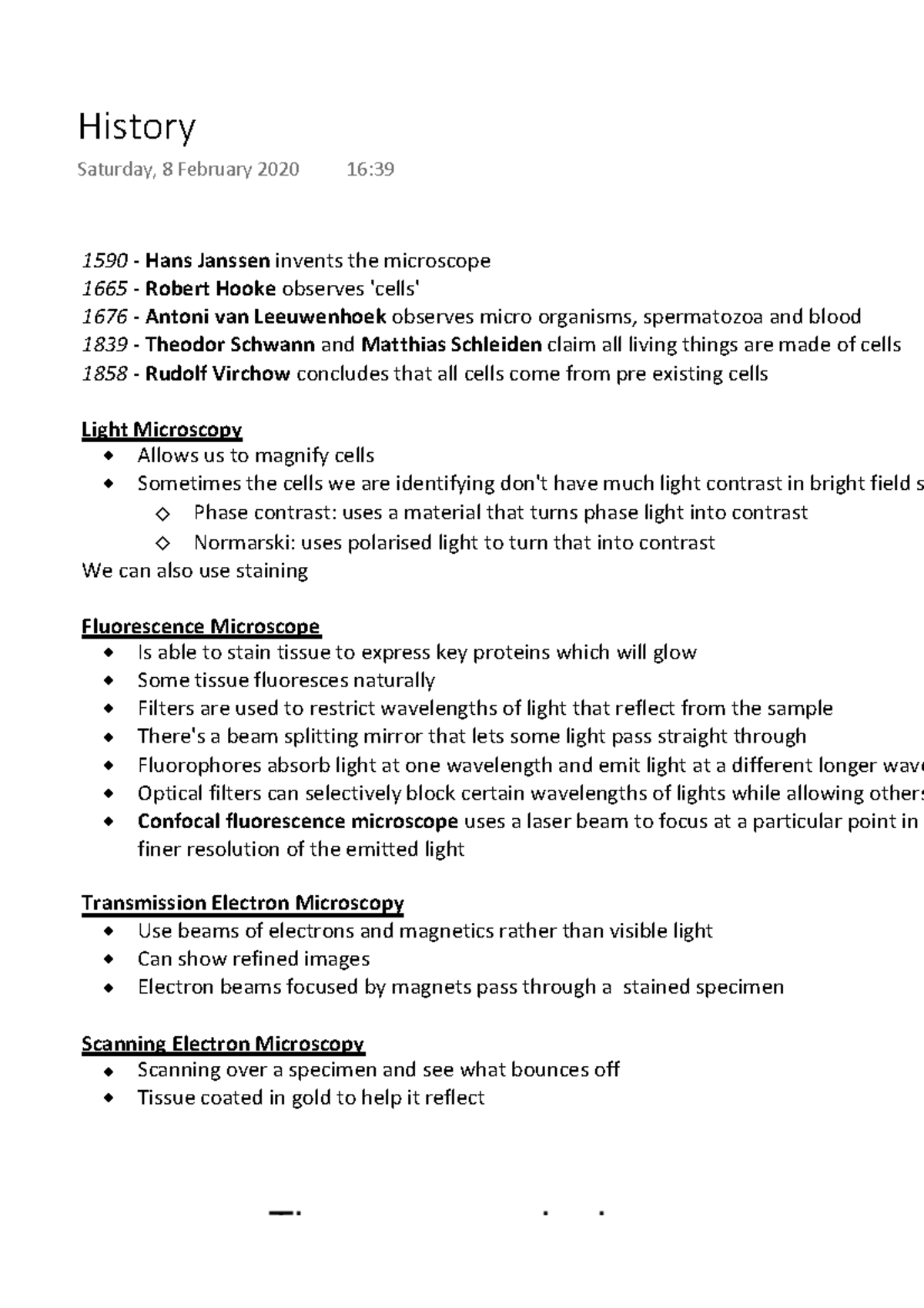History - lecture - 1590 - Hans Janssen invents the microscope 1665 ...