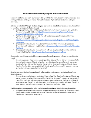 His 100 module 1 - topic selection - HIS 100 Module One Activity ...