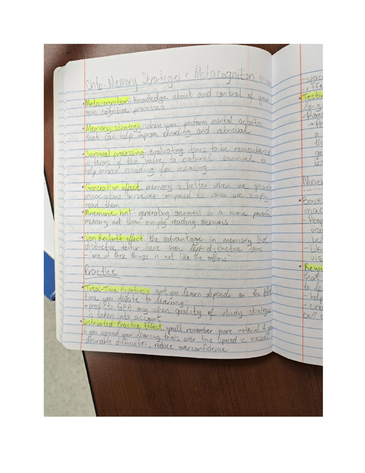 EXP3604 Ch6 Notes - Memory Strategies and Metacognition - EXP 3604 ...