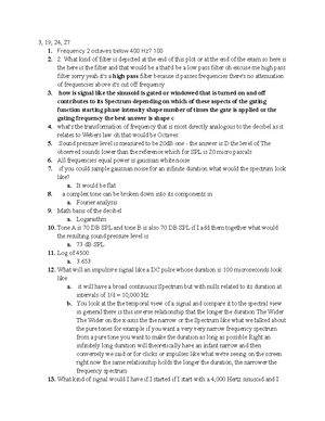 Exam 1 Review Hearing Sci - Place the units of measurement in order ...