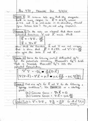 Mathematical Models in Physics exam guide - Math 430 - Studocu