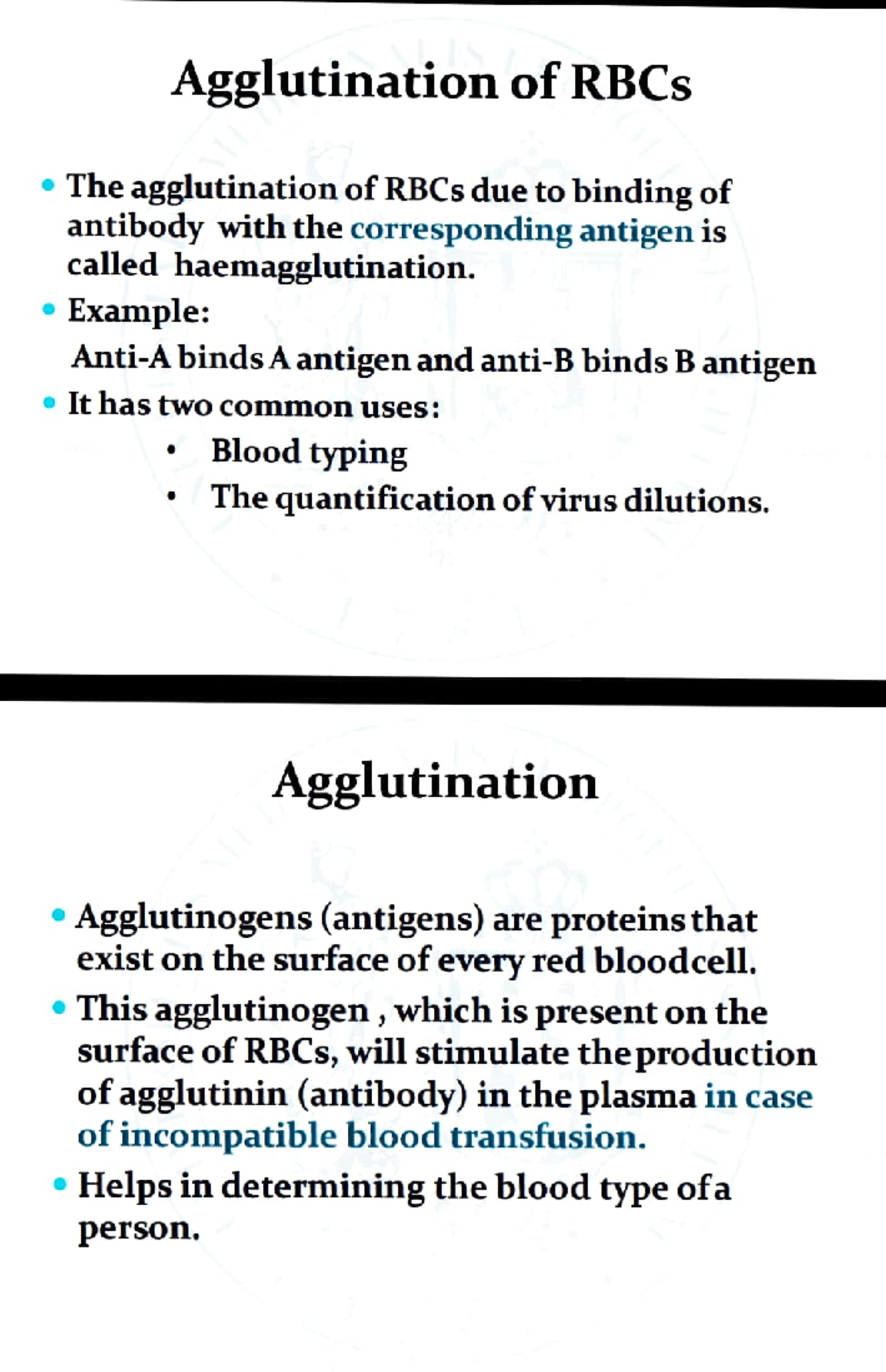 ABO blood grouping - Lecture notes +2 - Agglutination of RBCs The ...