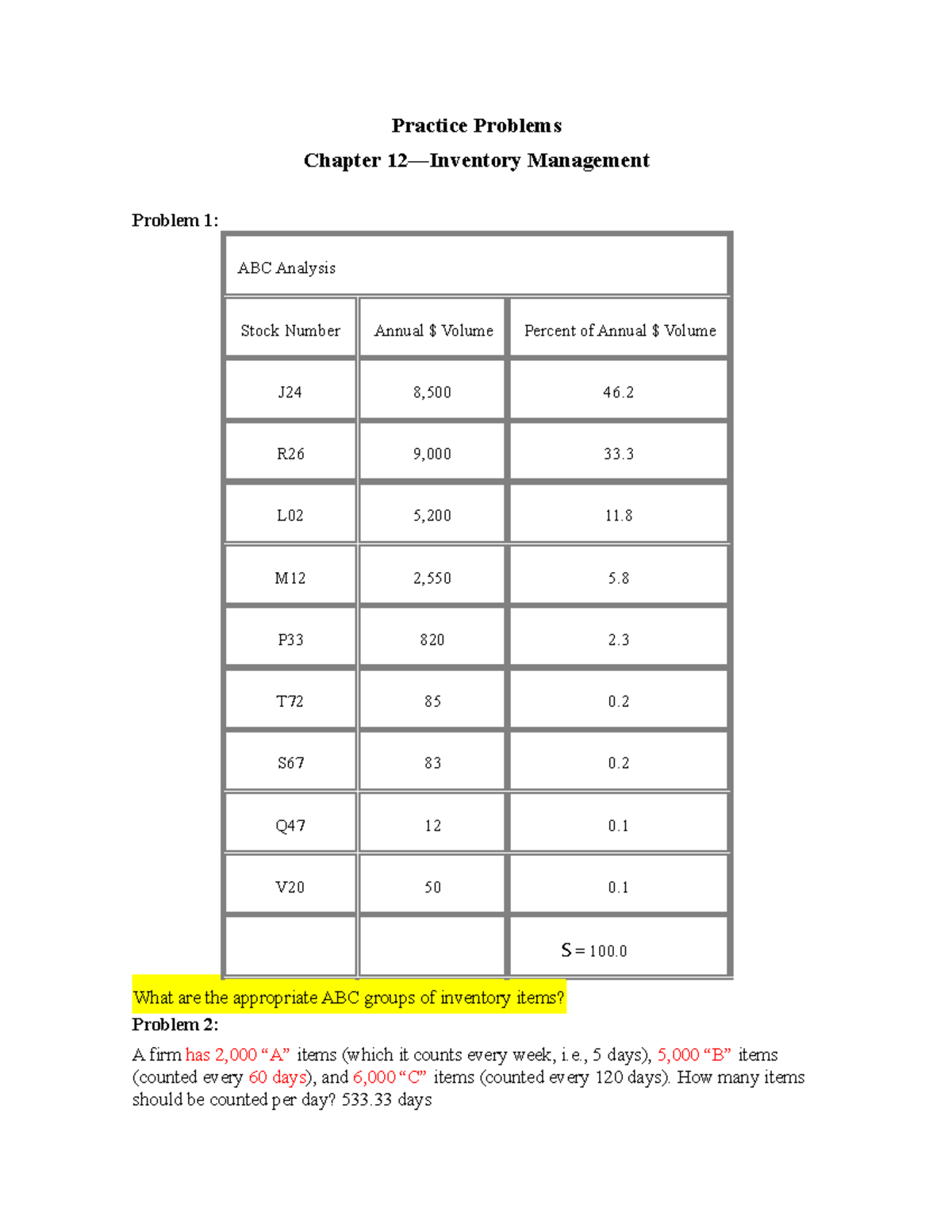 Activity B2. Esmeralda Valenzuela - Practice Problems Chapter 12 ...