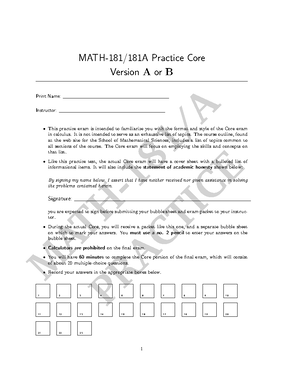 Exam2 practice - Math 181A: Calculus I Exam 2 Practice October 23th, 2019 Name (please print ...
