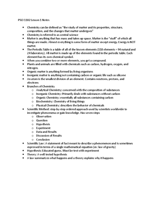 PSCI 1102 Lesson 3 Notes - PSCI 1102 Lesson 3 Notes 2 System of units ...