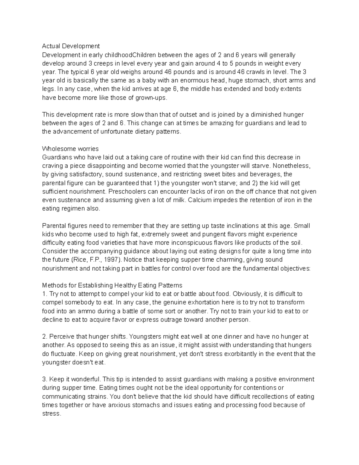 Developmental Psychology chpt 5 notes - Actual Development Development ...