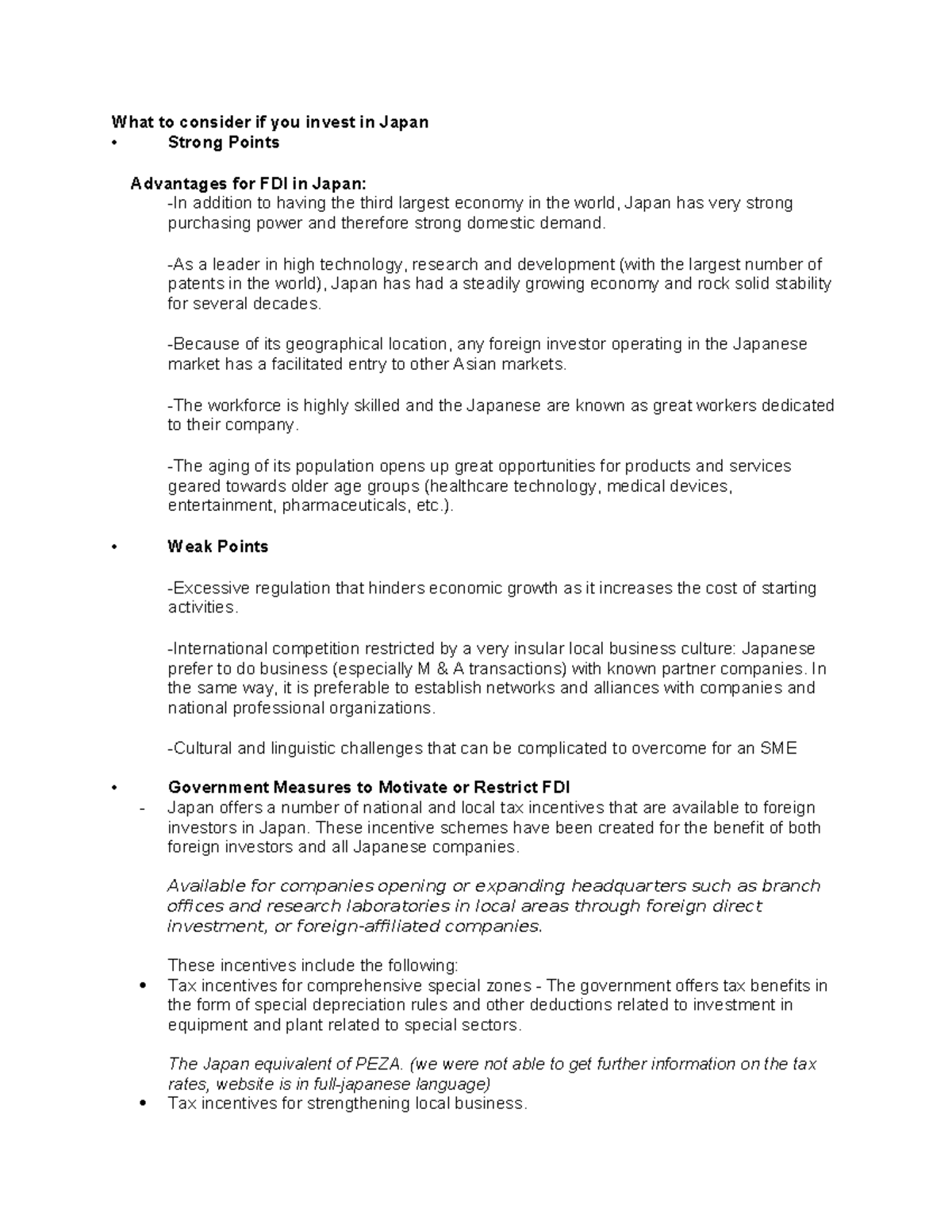 Japan fdi - What to consider if you invest in Japan • Strong Points ...
