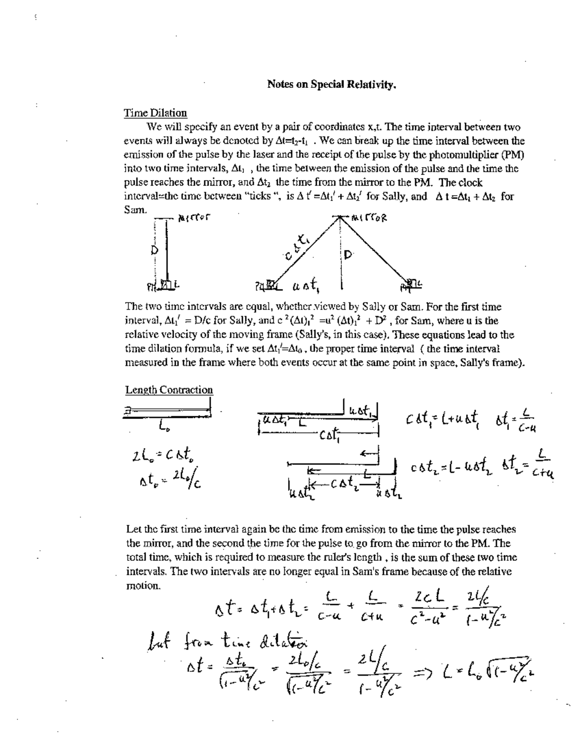 Notes on special relativity - PHYSUA91 - Studocu