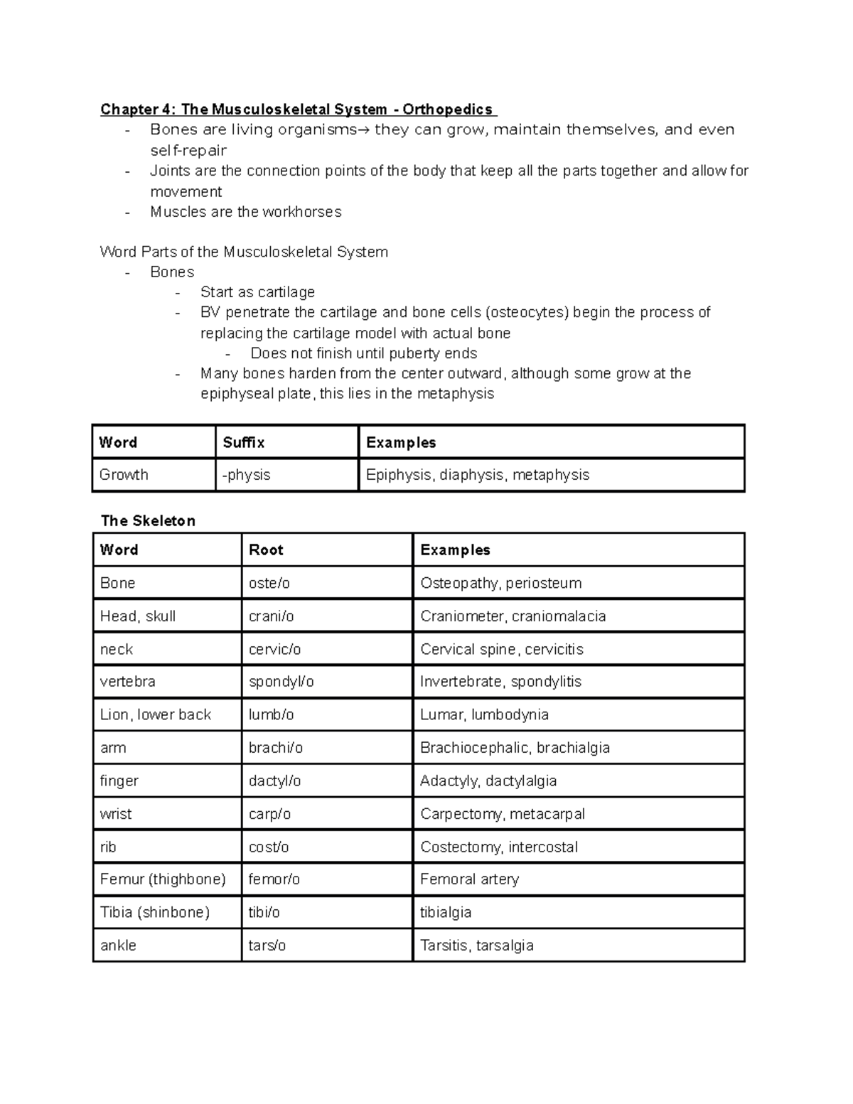 Chapter 4 The Musculoskeletal System - Orthopedics - Chapter 4: The ...