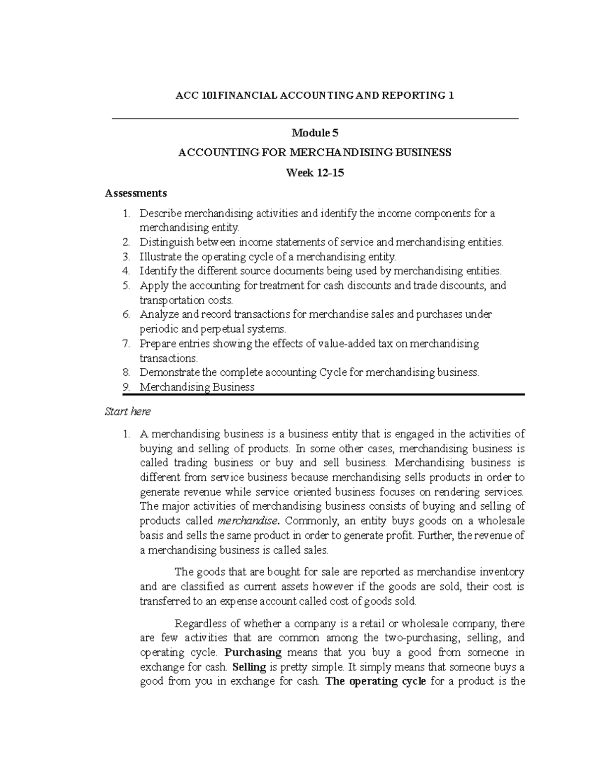 ACC101Module 05 - Activity in Accounting - ACC 101FINANCIAL ACCOUNTING ...