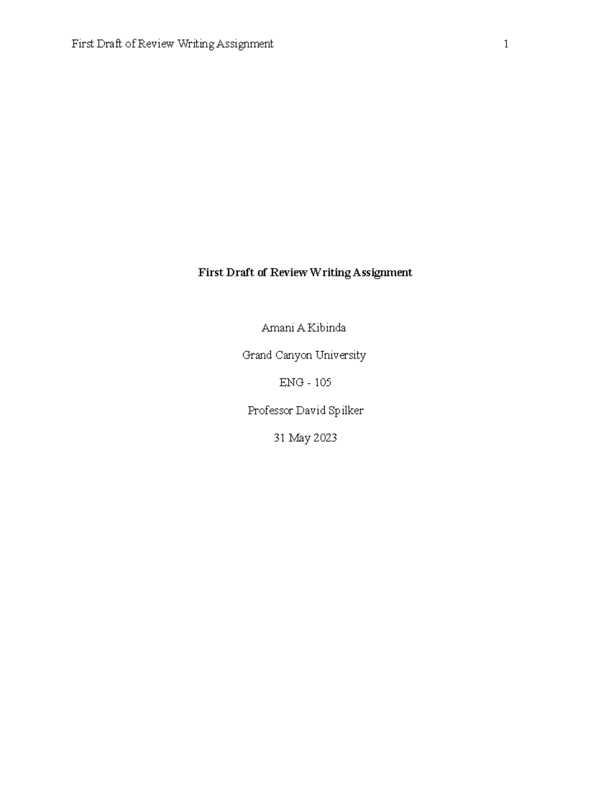 First Draft of Review Writing Assignment-2 - To help the general public understand ADHD, this ...