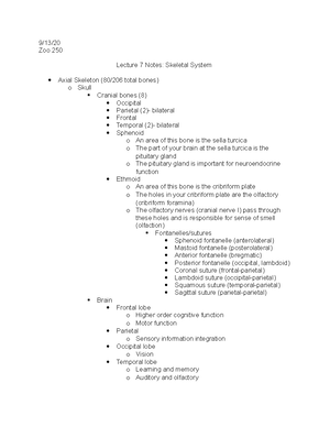 Lecture 14 Senses - final notes - 11/4/ Zoo 250 Senses Senses o Sensory ...