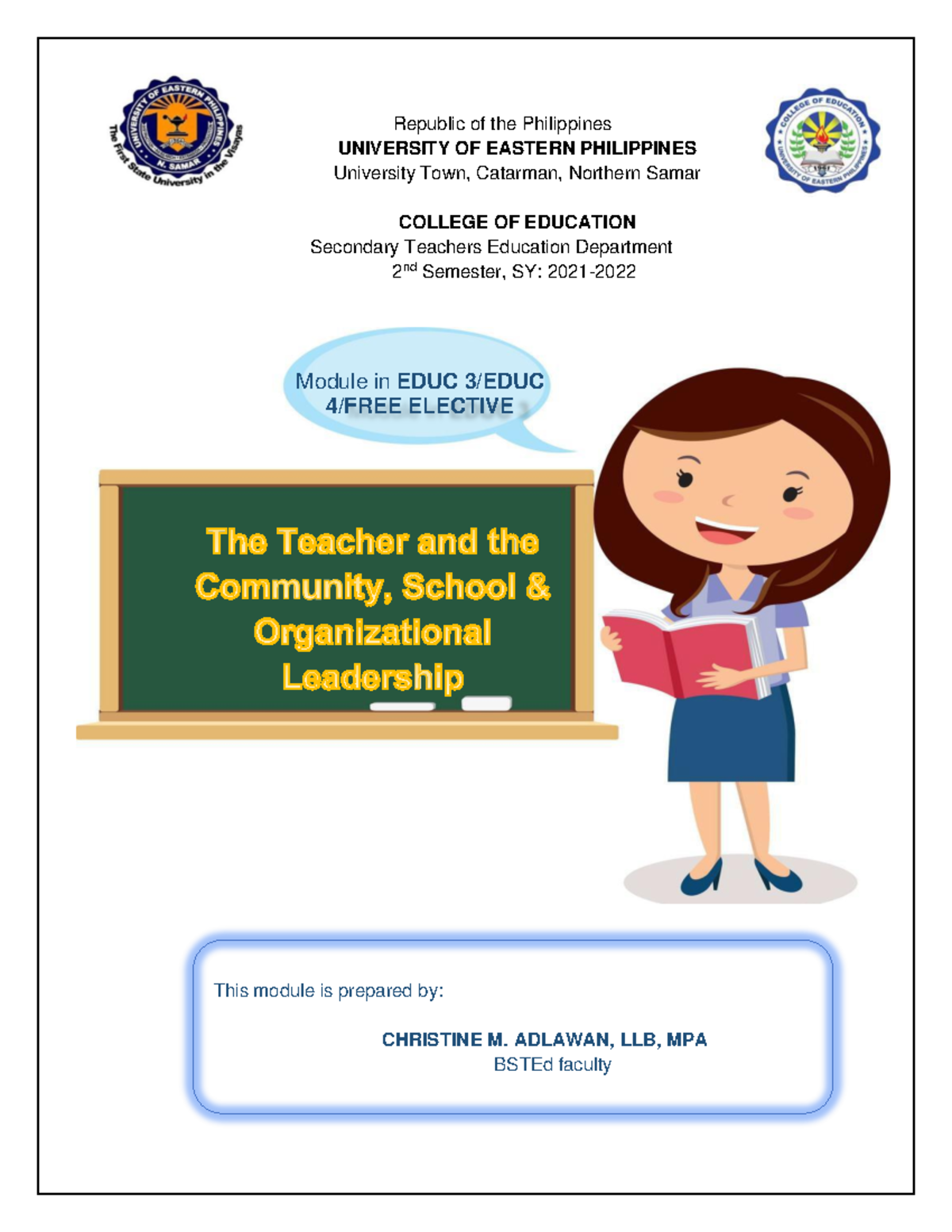 Module 1 - The school as agent of social Change - Module in EDUC 3/EDUC ...