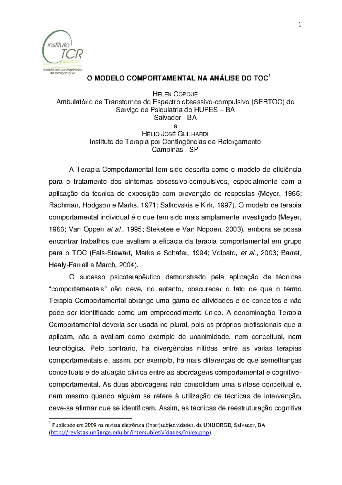 Modelo Comportamental na Analise do TOC - O MODELO COMPORTAMENTAL NA ...