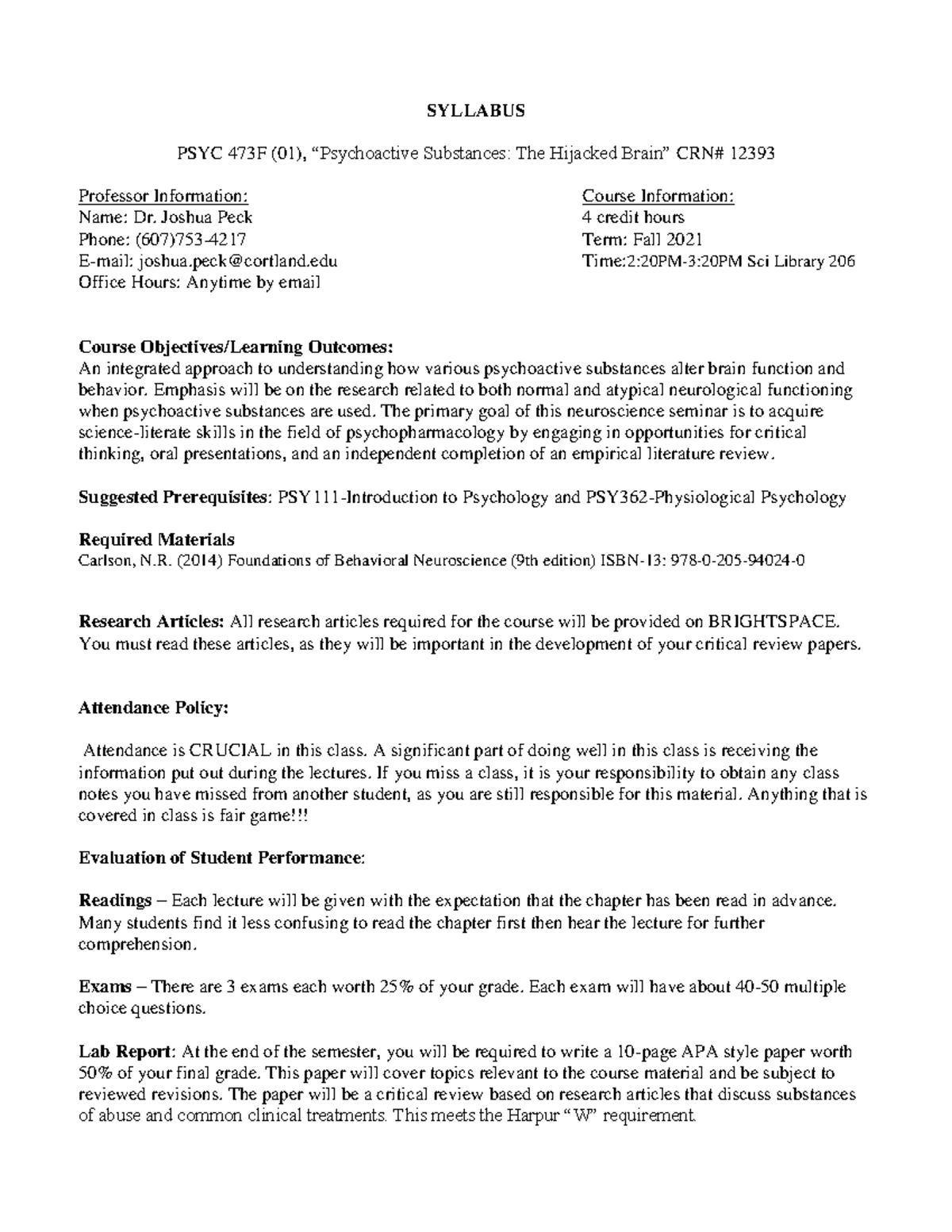 PSYC 473 Fall 2022 Syllabus - SYLLABUS PSYC 473F (01),