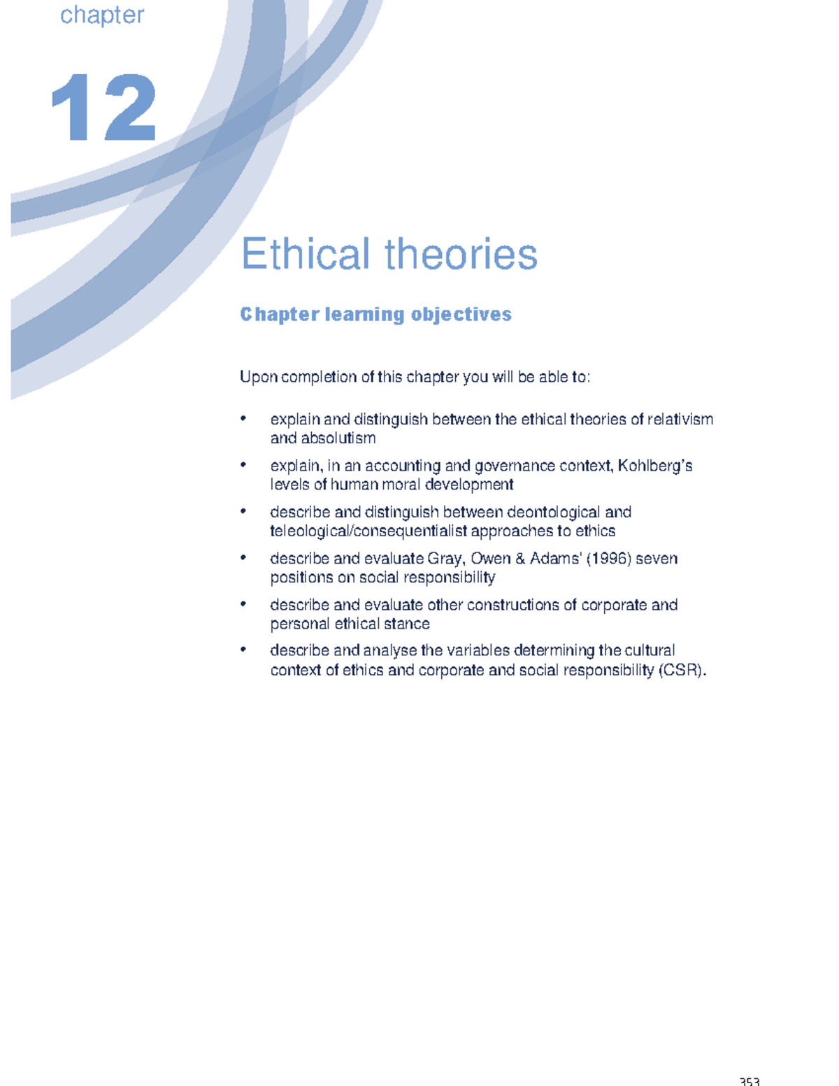 Chapter 12 Ethical theories - Ethical theories Chapter learning ...
