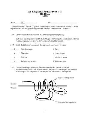 Cell Signaling MCQ - Chapter 11 Multiple Choice Practice Test Multiple ...